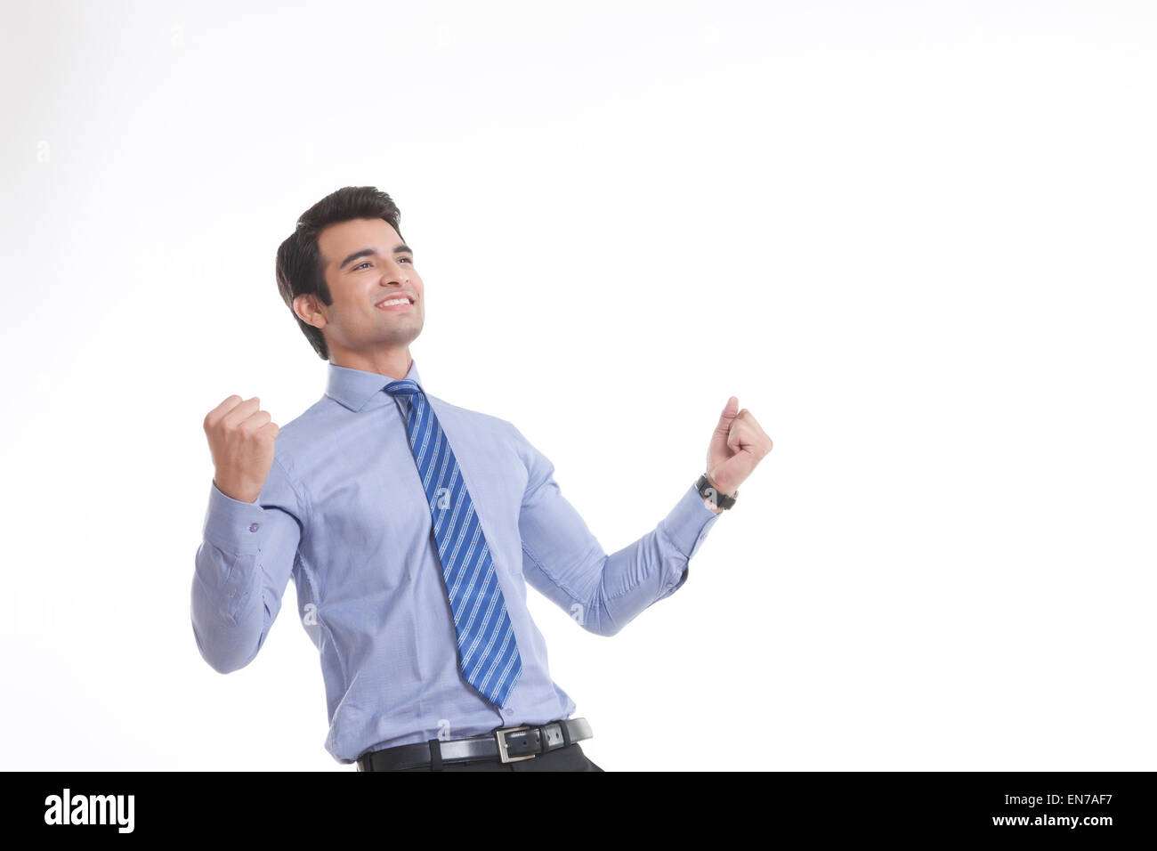 Male executive rejoicing Stock Photo - Alamy