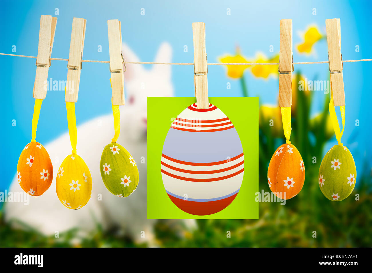 Composite image of easter eggs Stock Photo - Alamy