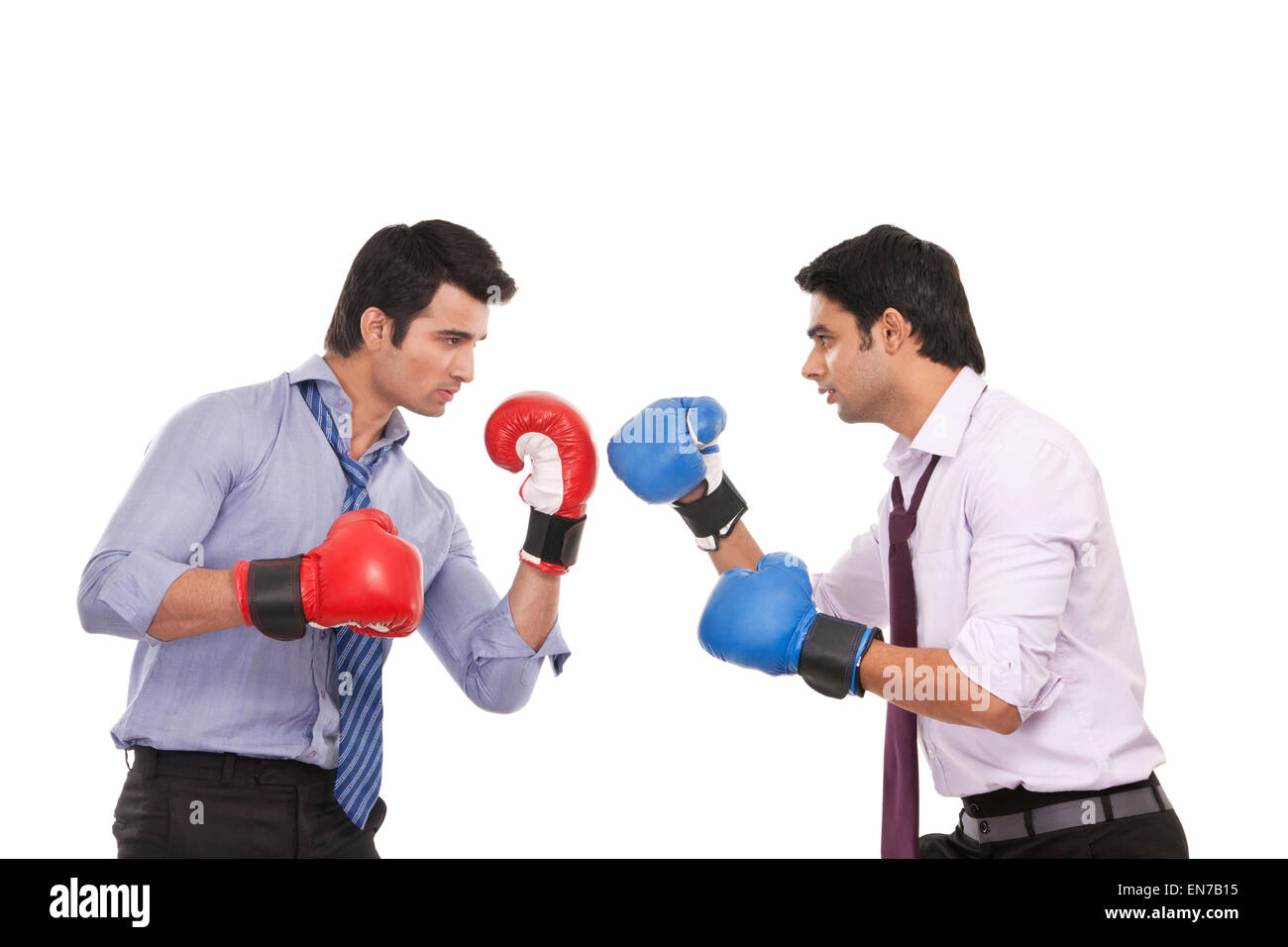 Executives boxing with each other Stock Photo - Alamy