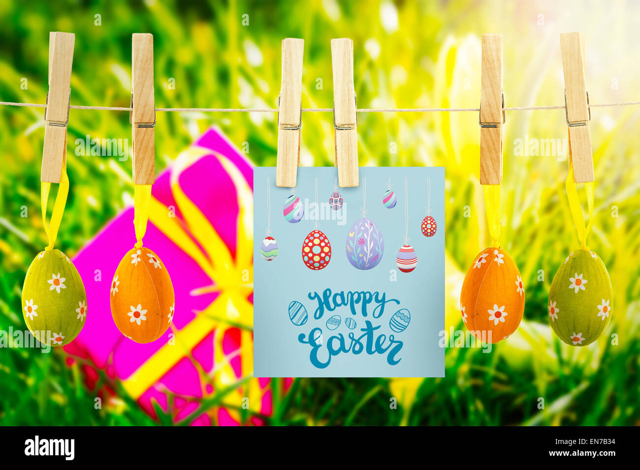 Composite image of happy easter graphic Stock Photo - Alamy