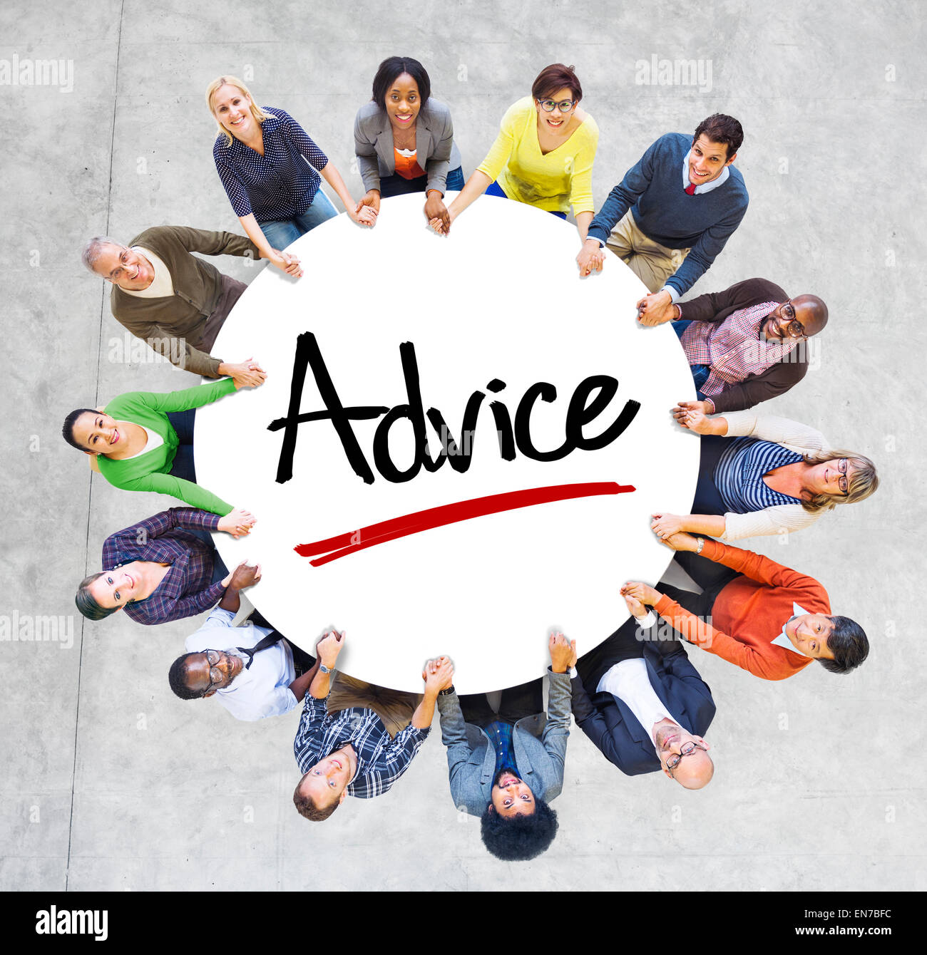 Multi-Ethnic Group of People and Advice Concepts Stock Photo - Alamy