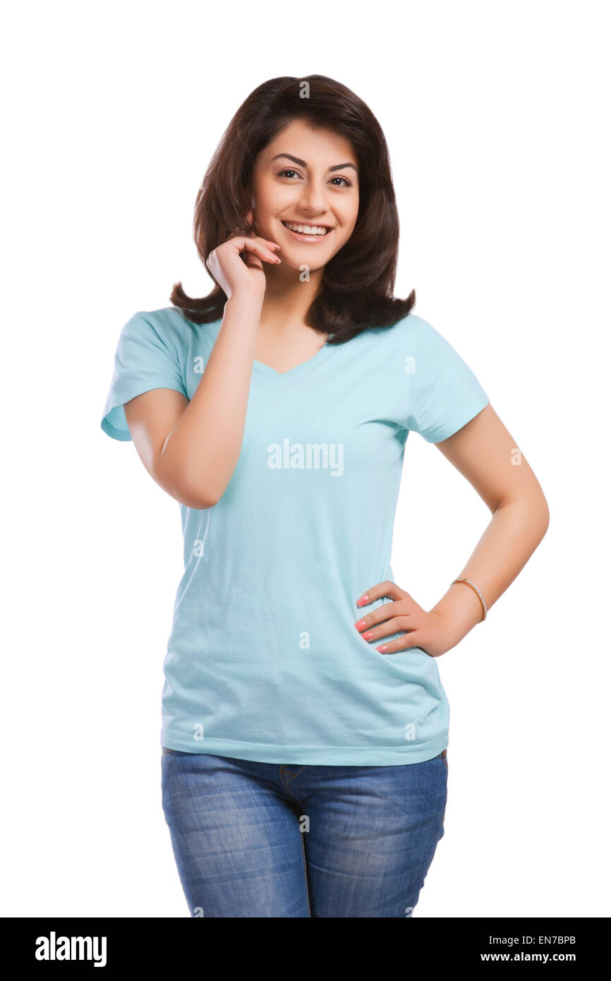 Portrait of a woman smiling Stock Photo - Alamy