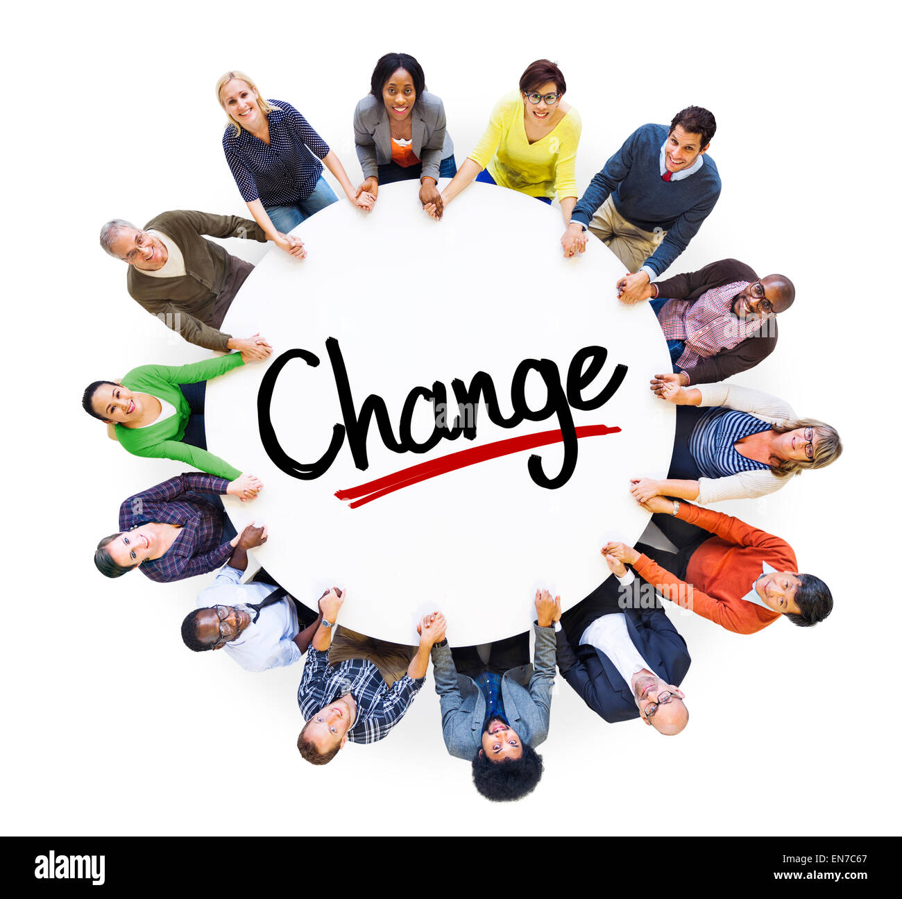 Multi-Ethnic Group of People and Change Concepts Stock Photo - Alamy