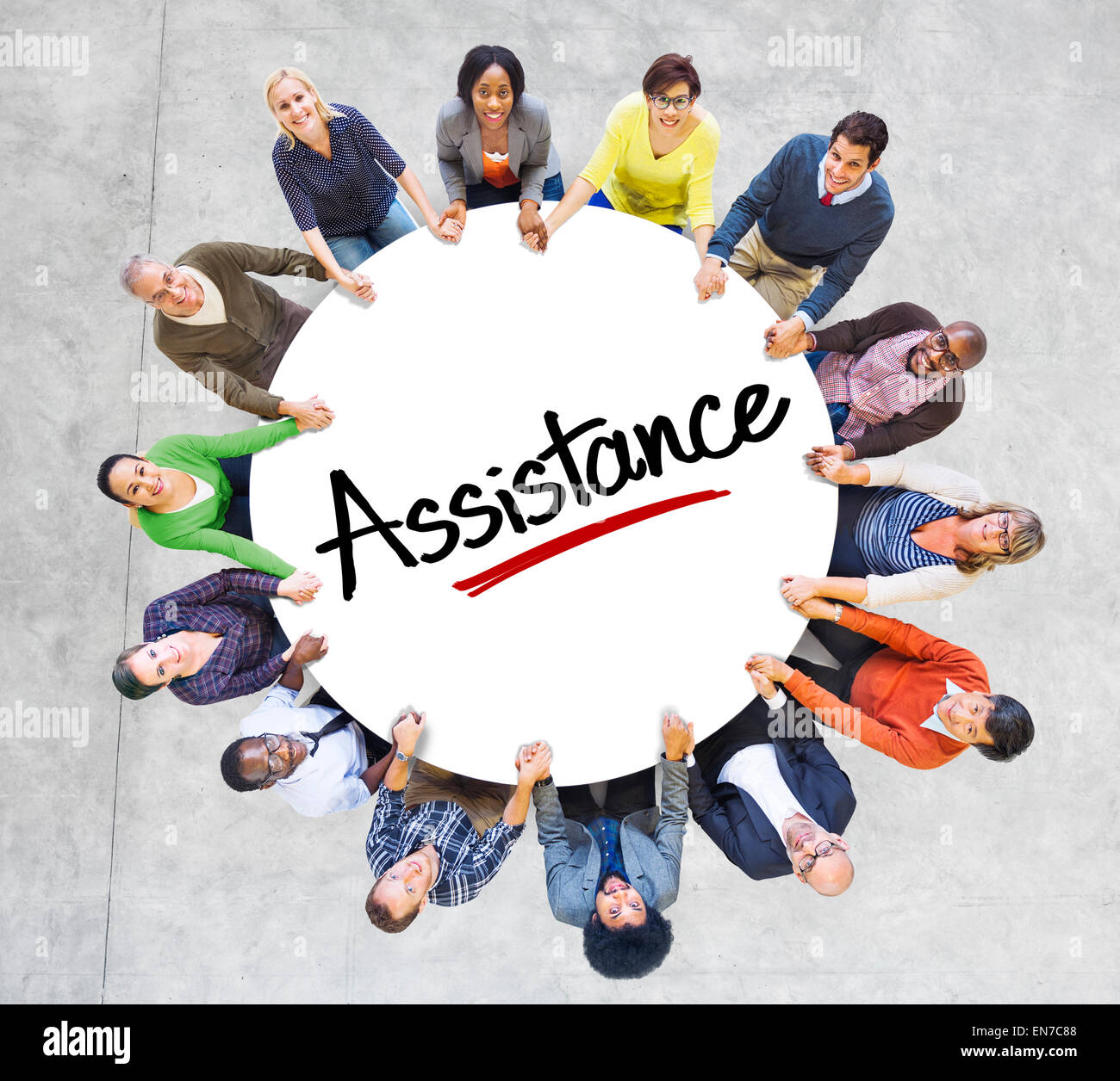 Group of Business People Discussing About Assistance Stock Photo - Alamy