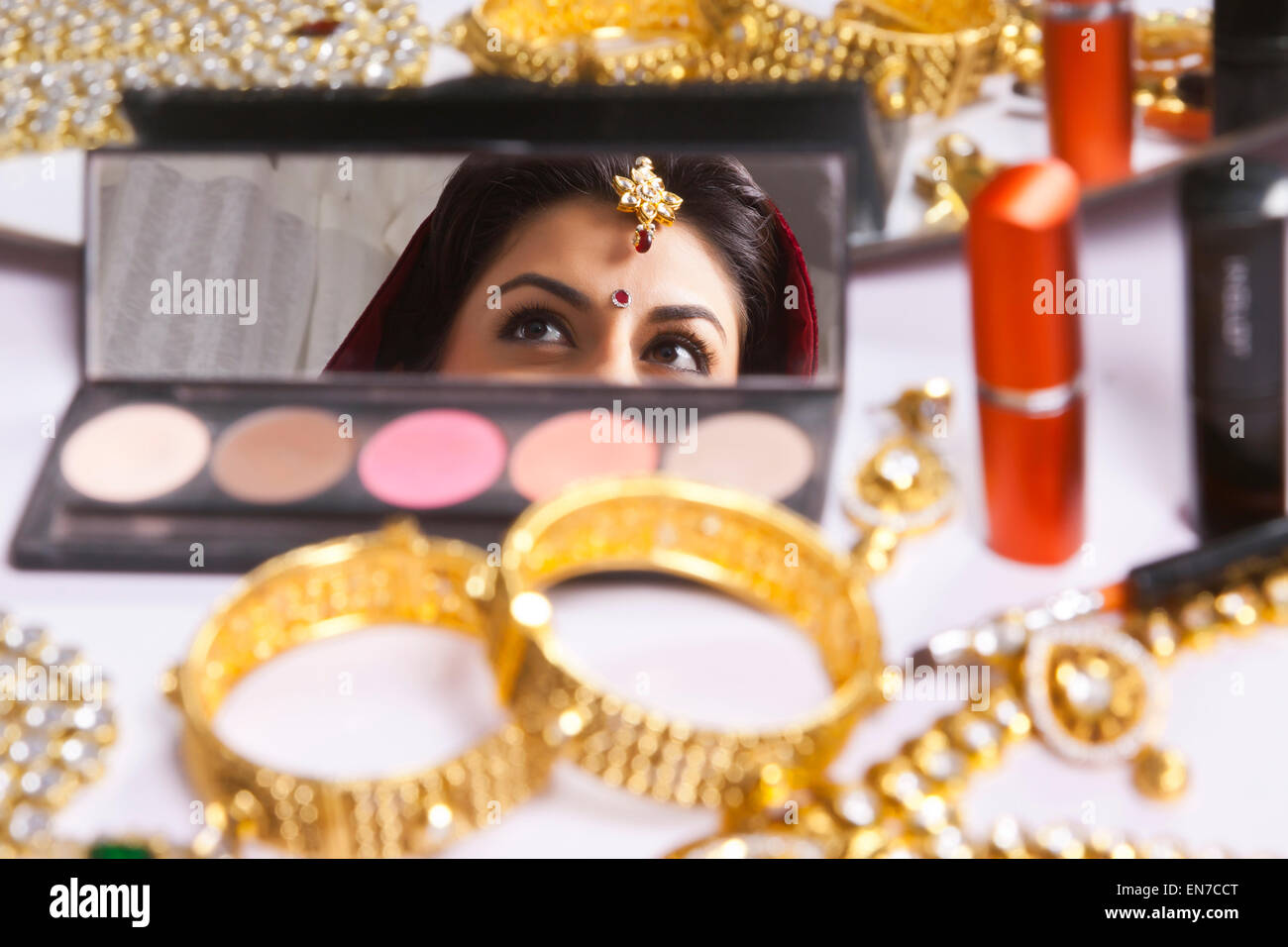 Woman eyes in mirror close up makeup hi-res stock photography and ...
