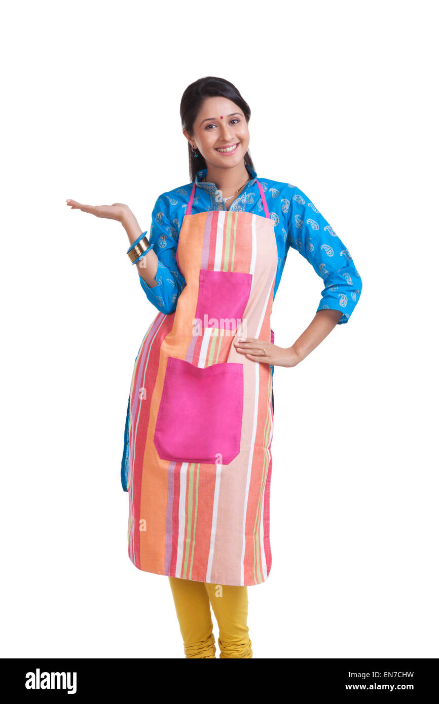 Portrait of a young WOMEN wearing an apron Stock Photo - Alamy