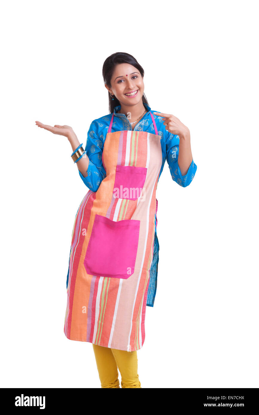 Portrait of a young WOMEN wearing an apron Stock Photo - Alamy