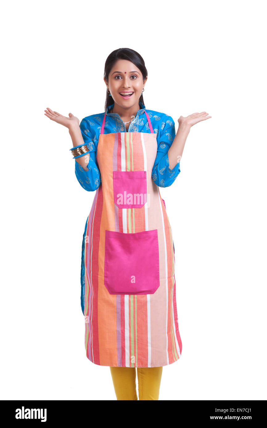 Portrait of a young WOMEN wearing an apron Stock Photo - Alamy