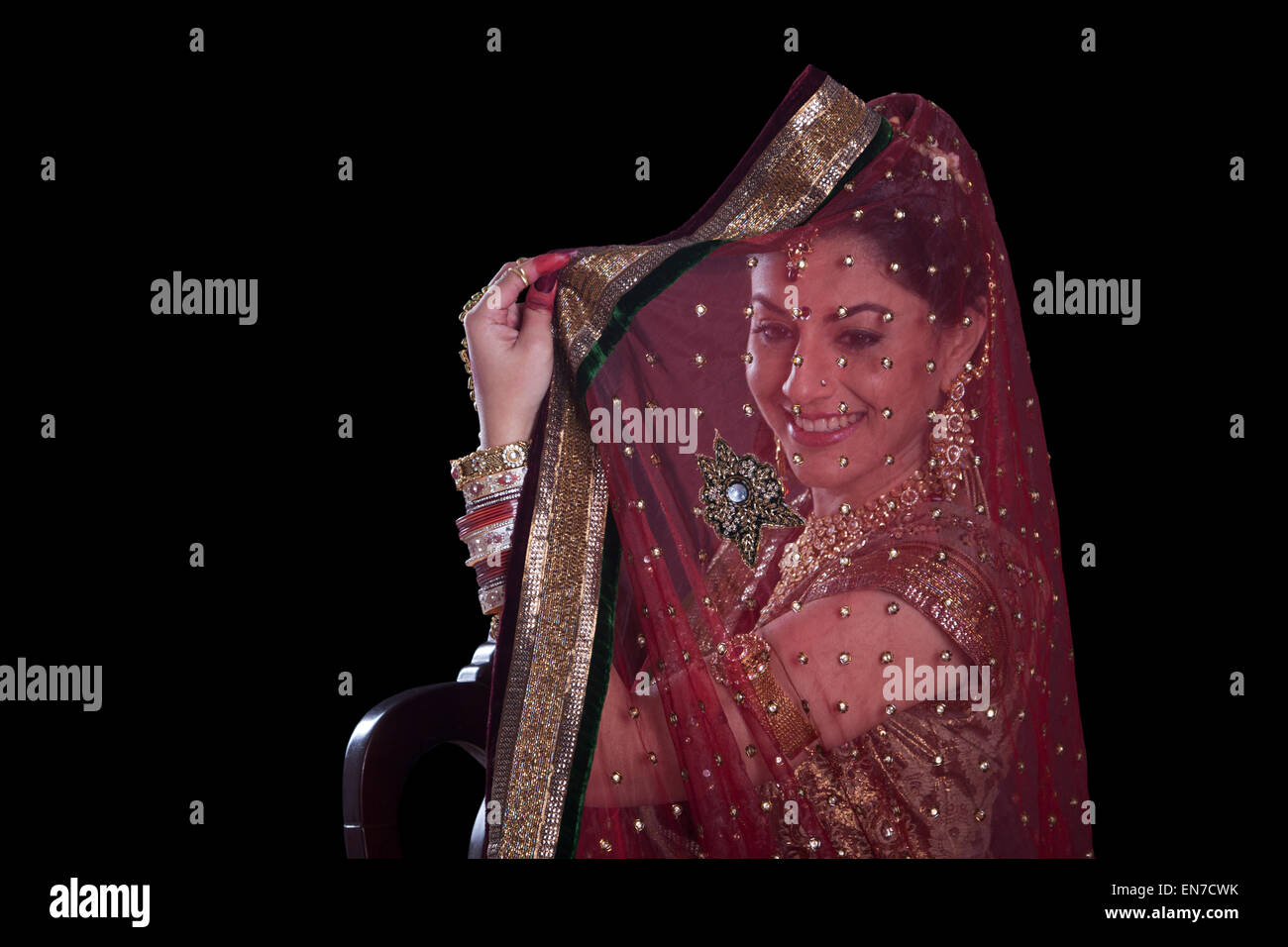 Beautiful indian woman hiding face hi-res stock photography and images ...