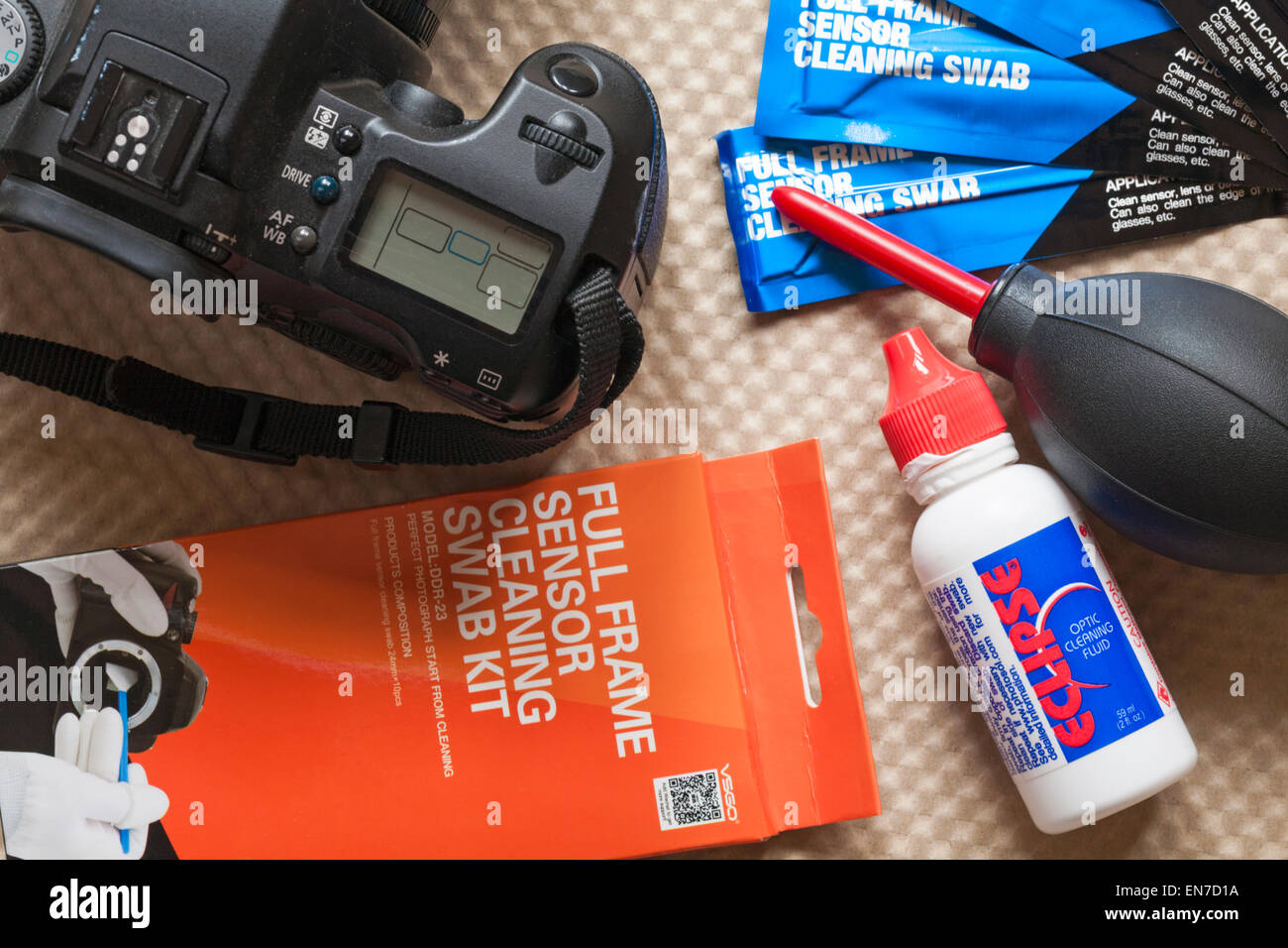 Cleaning equipment, swab kit, liquid and blower for cleaning camera and ...