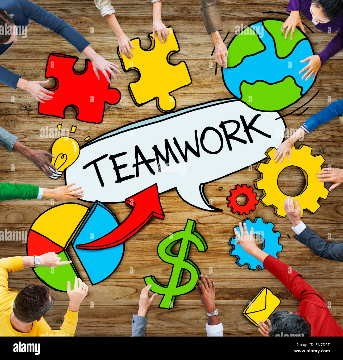Group of People with Teamwork Concept Photo and Illustration Stock ...