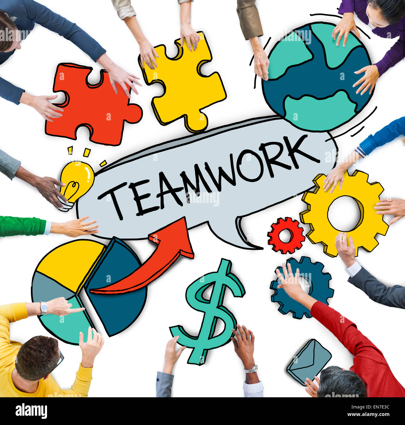 Group of People with Teamwork Concept Photo and Illustration Stock ...