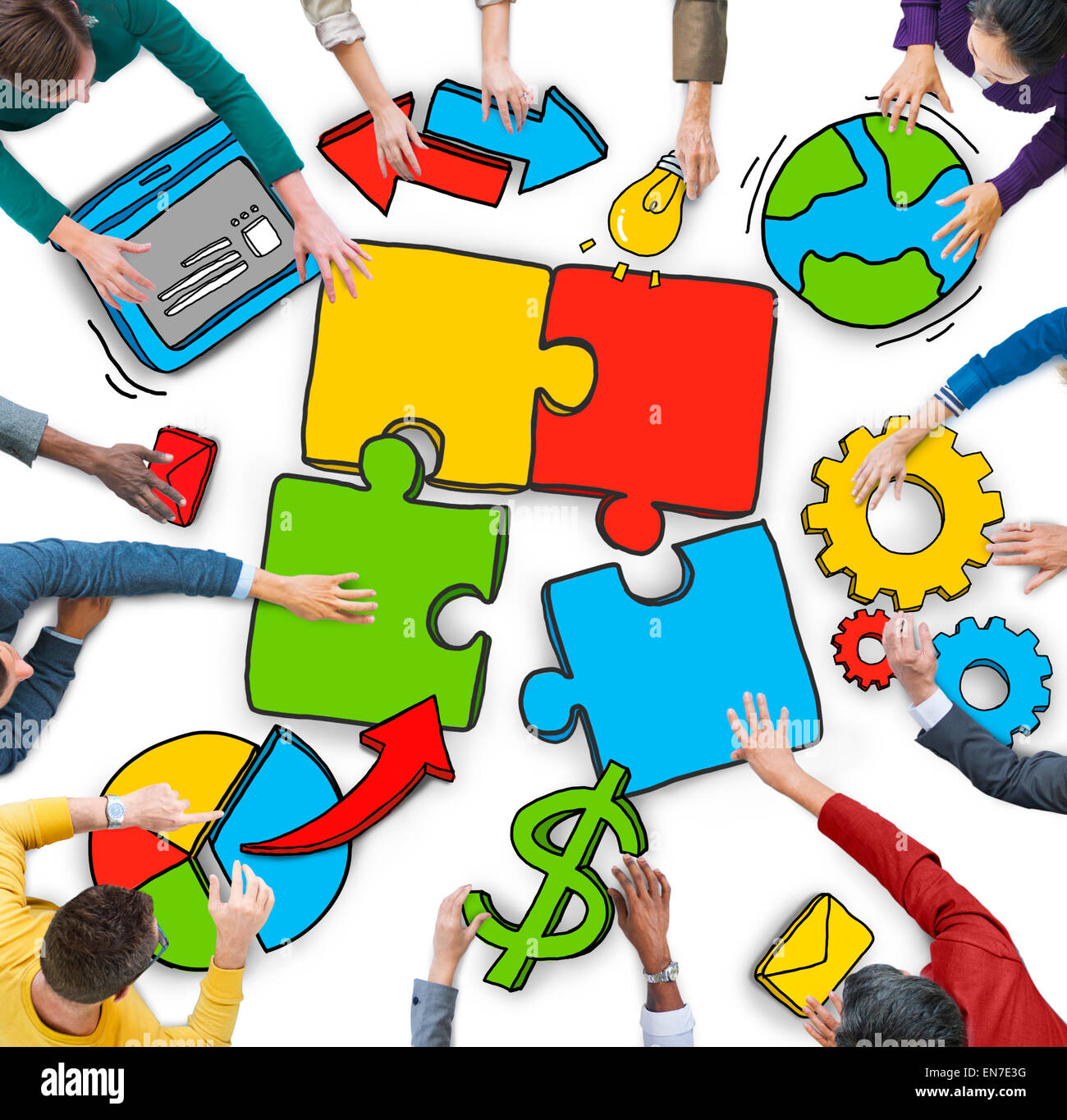 Group of People with Teamwork Concept Photo and Illustration Stock ...