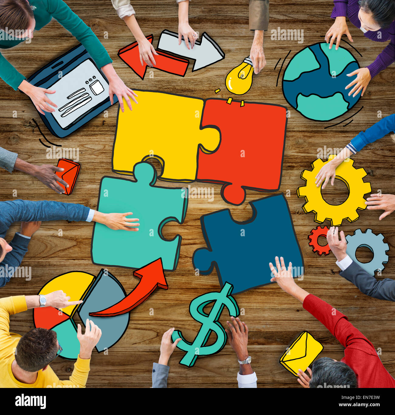 Group of People with Teamwork Concept Photo and Illustration Stock ...