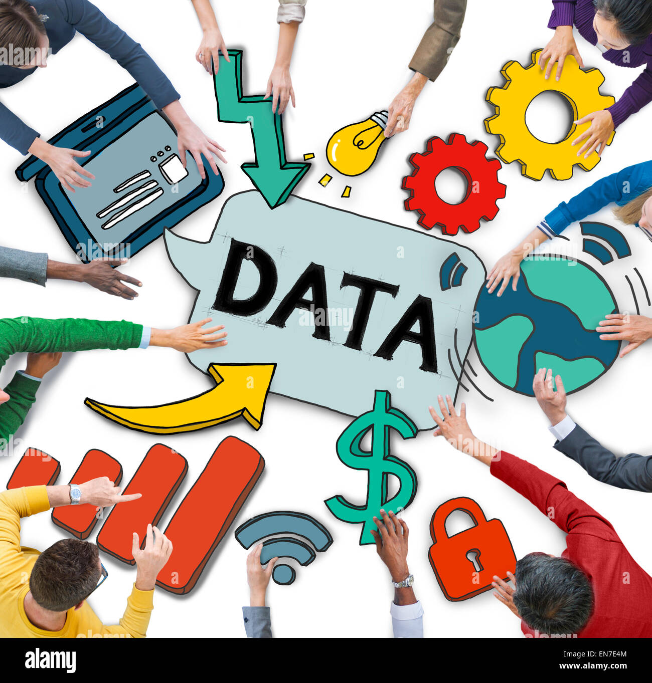 Aerial View of Business People and Data Concepts Stock Photo - Alamy