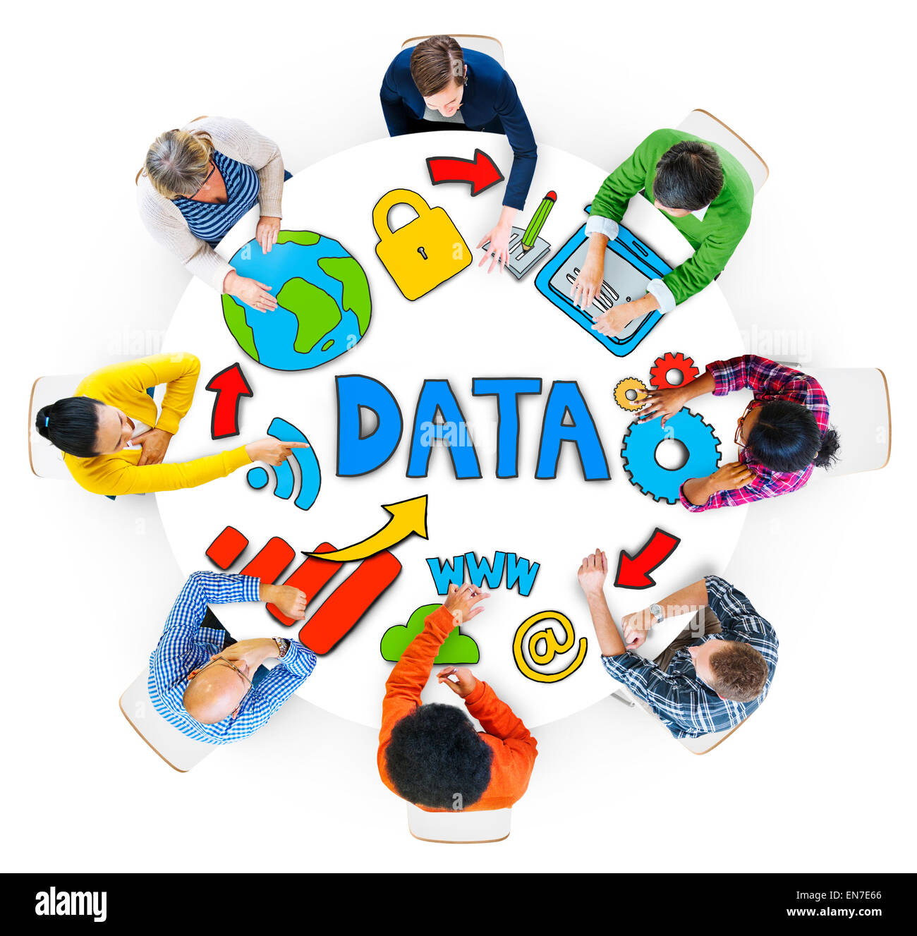 Group of People Brainstorming with Data Stock Photo - Alamy