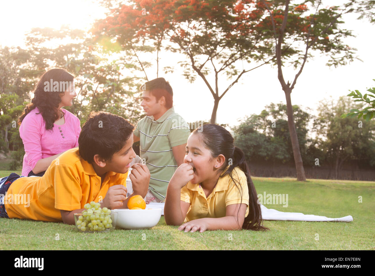 Children eating fruit Stock Photo - Alamy