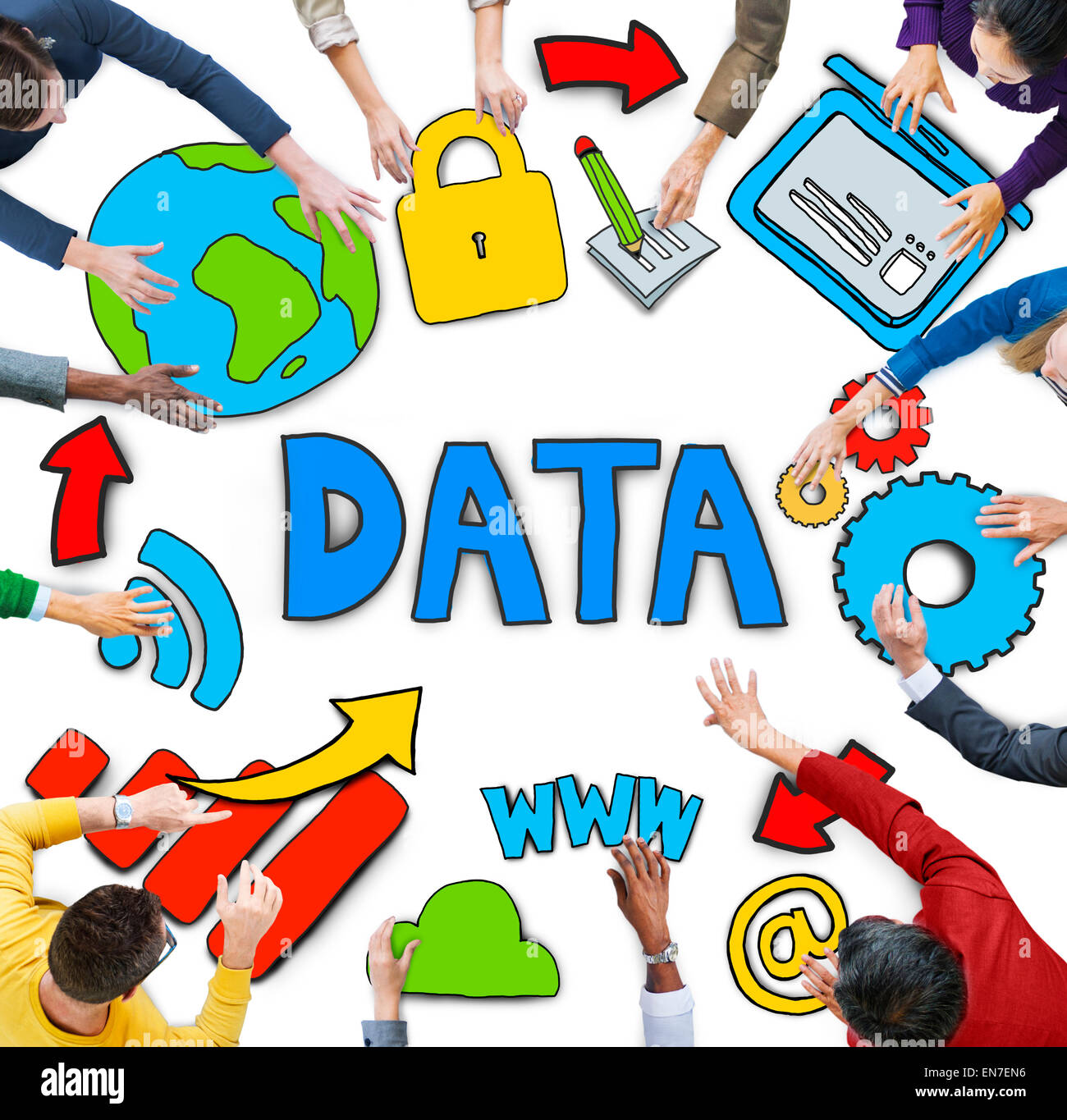 Aerial View of Business People and Data Concepts Stock Photo - Alamy