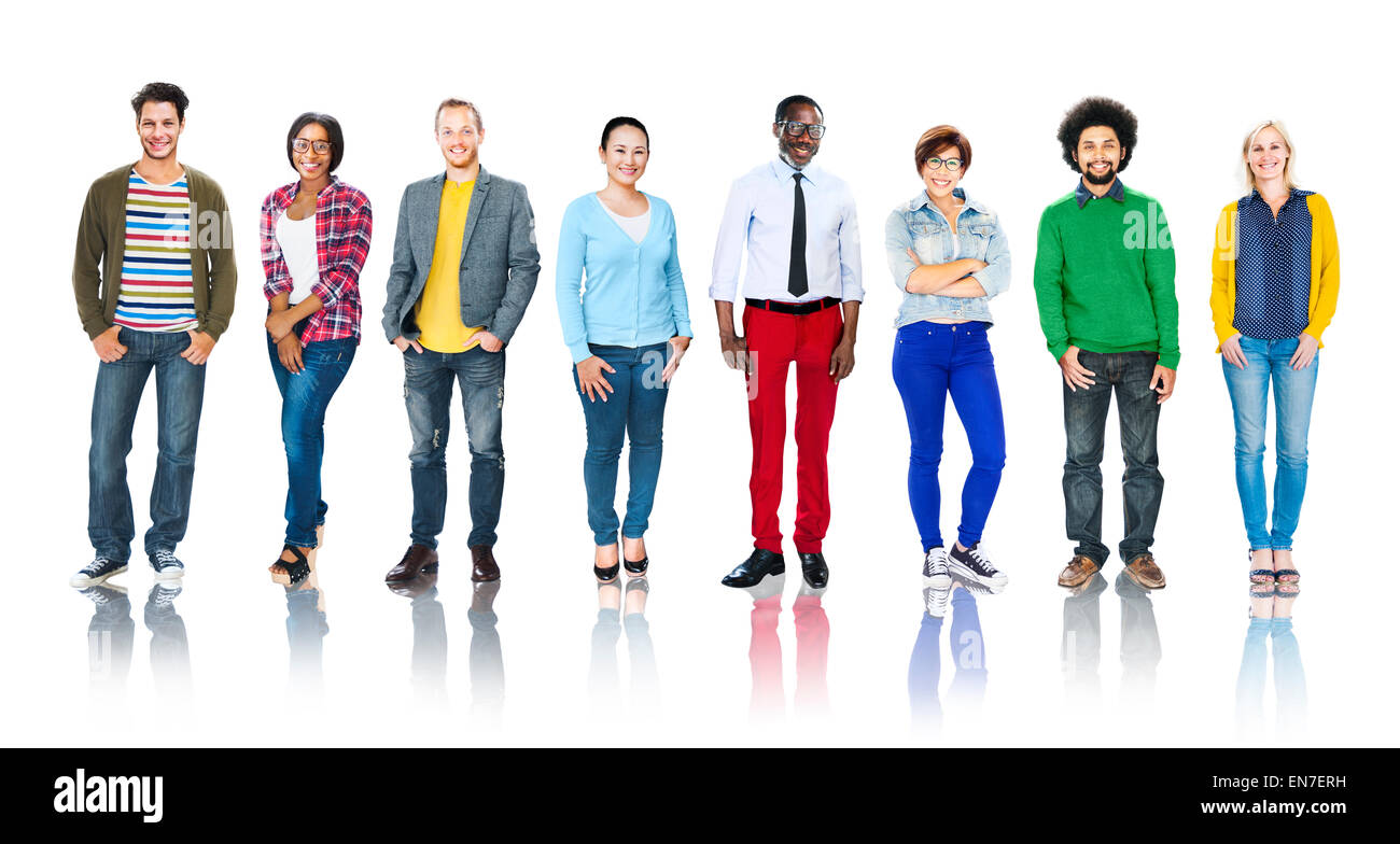 Group of People Standing in a Row Stock Photo - Alamy
