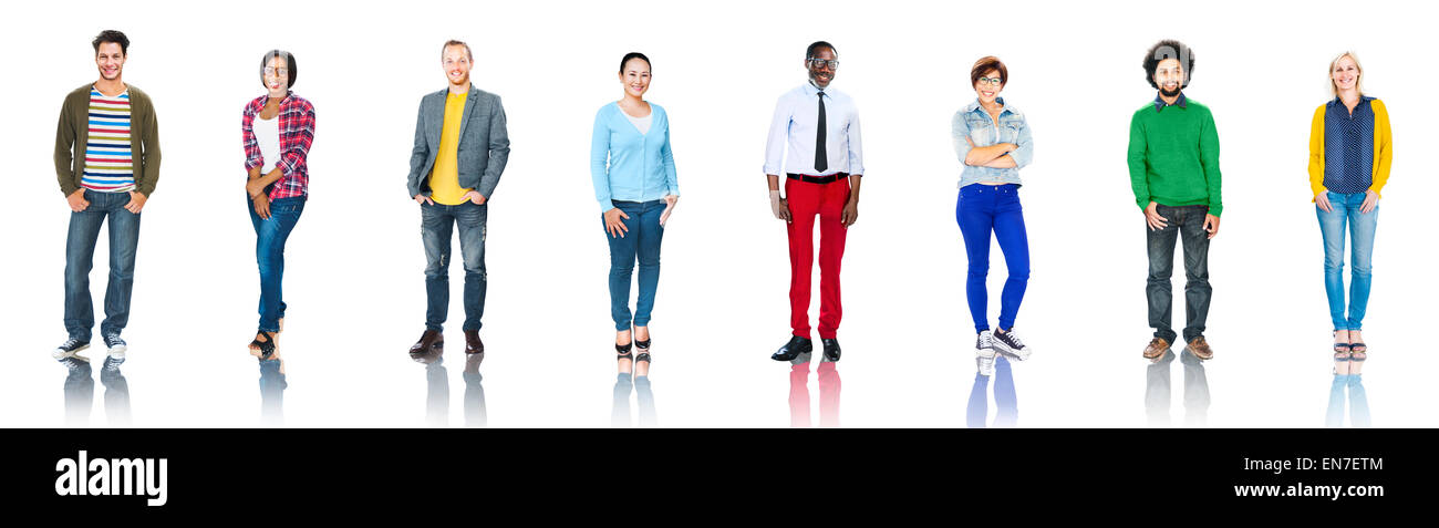 Group of People Standing in a Row Stock Photo - Alamy