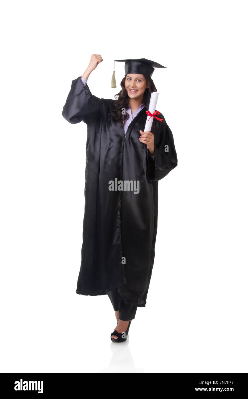 Graduation hat in one Cut Out Stock Images & Pictures - Alamy