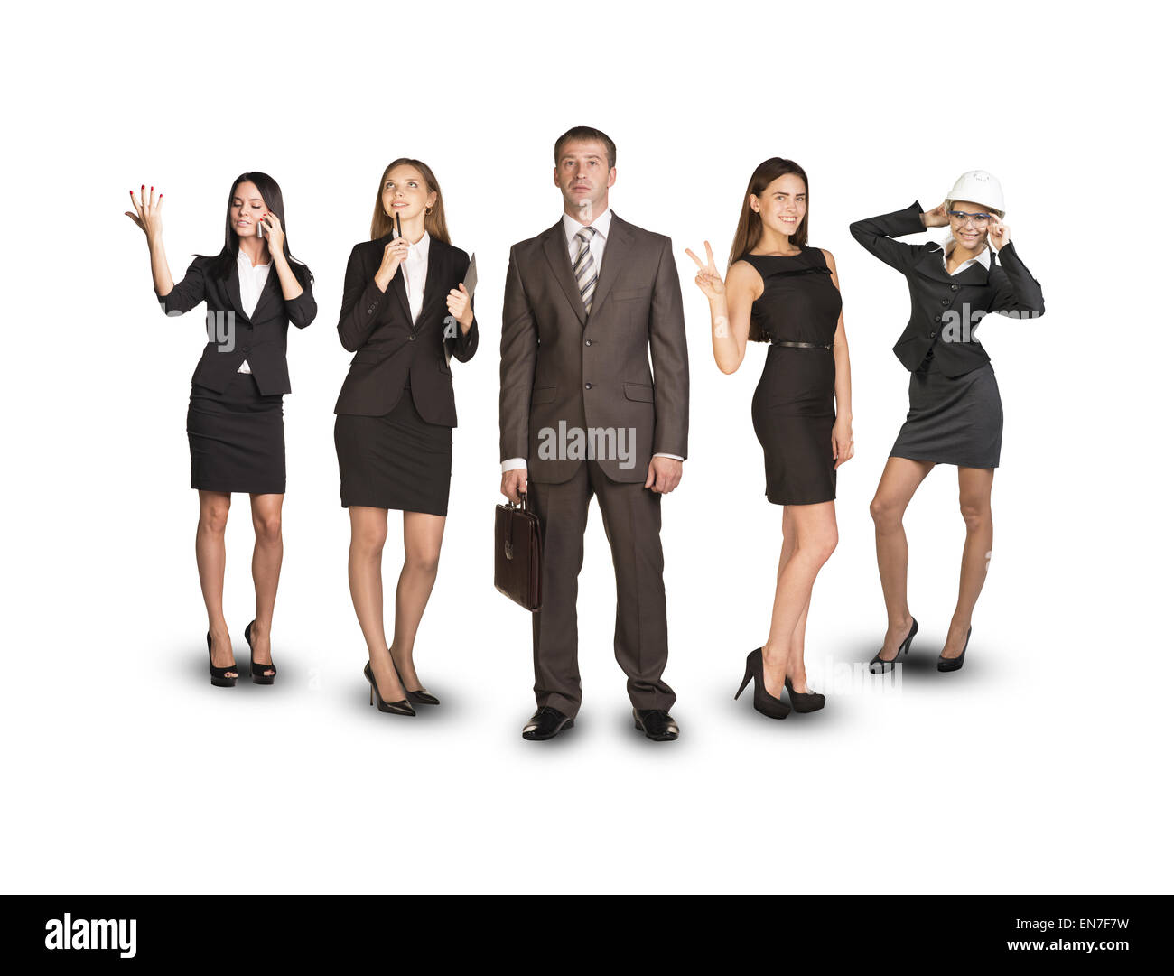 Group of business people with leader on foreground Stock Photo - Alamy