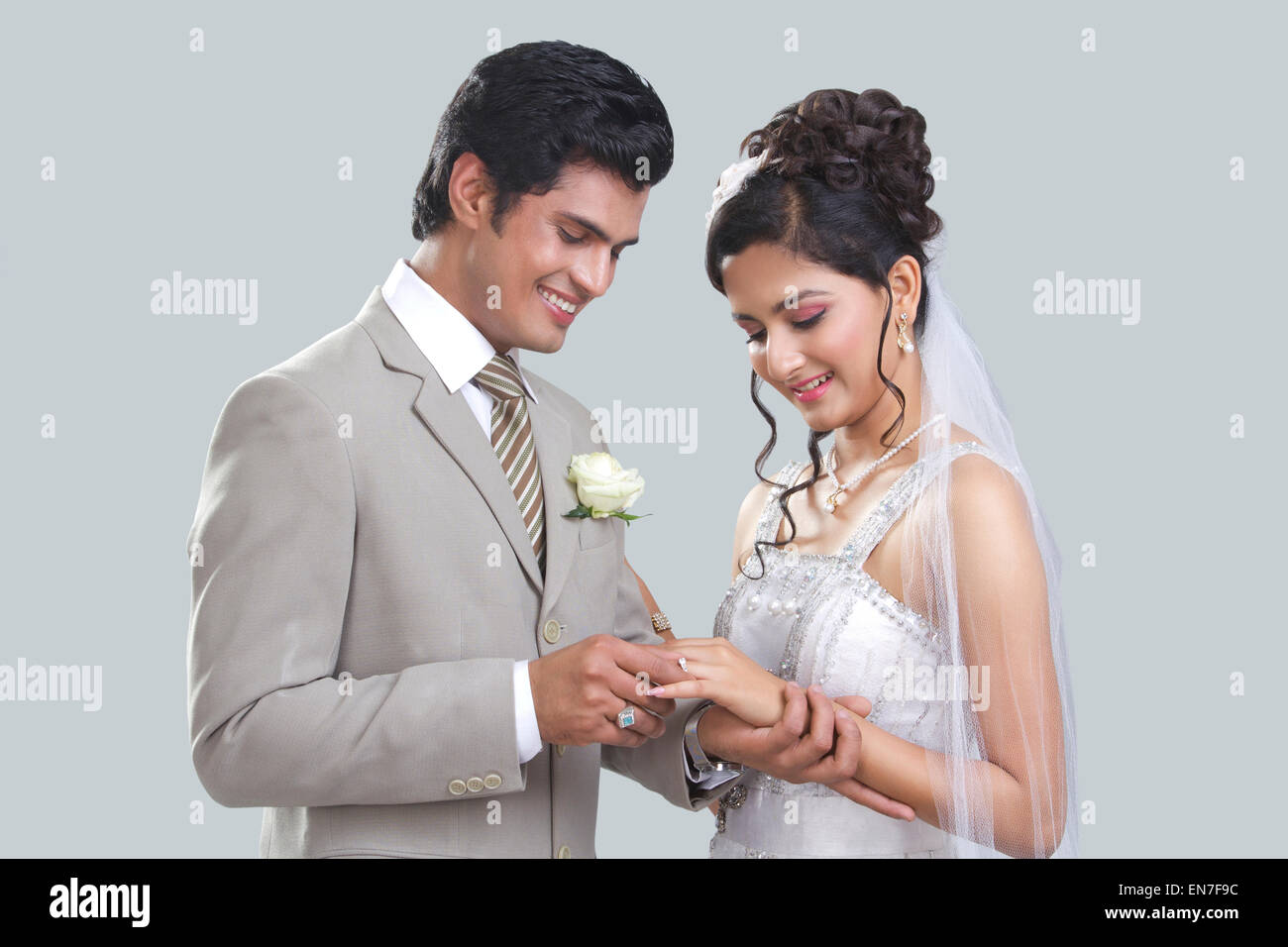 Bride wearing tiara hi-res stock photography and images - Alamy