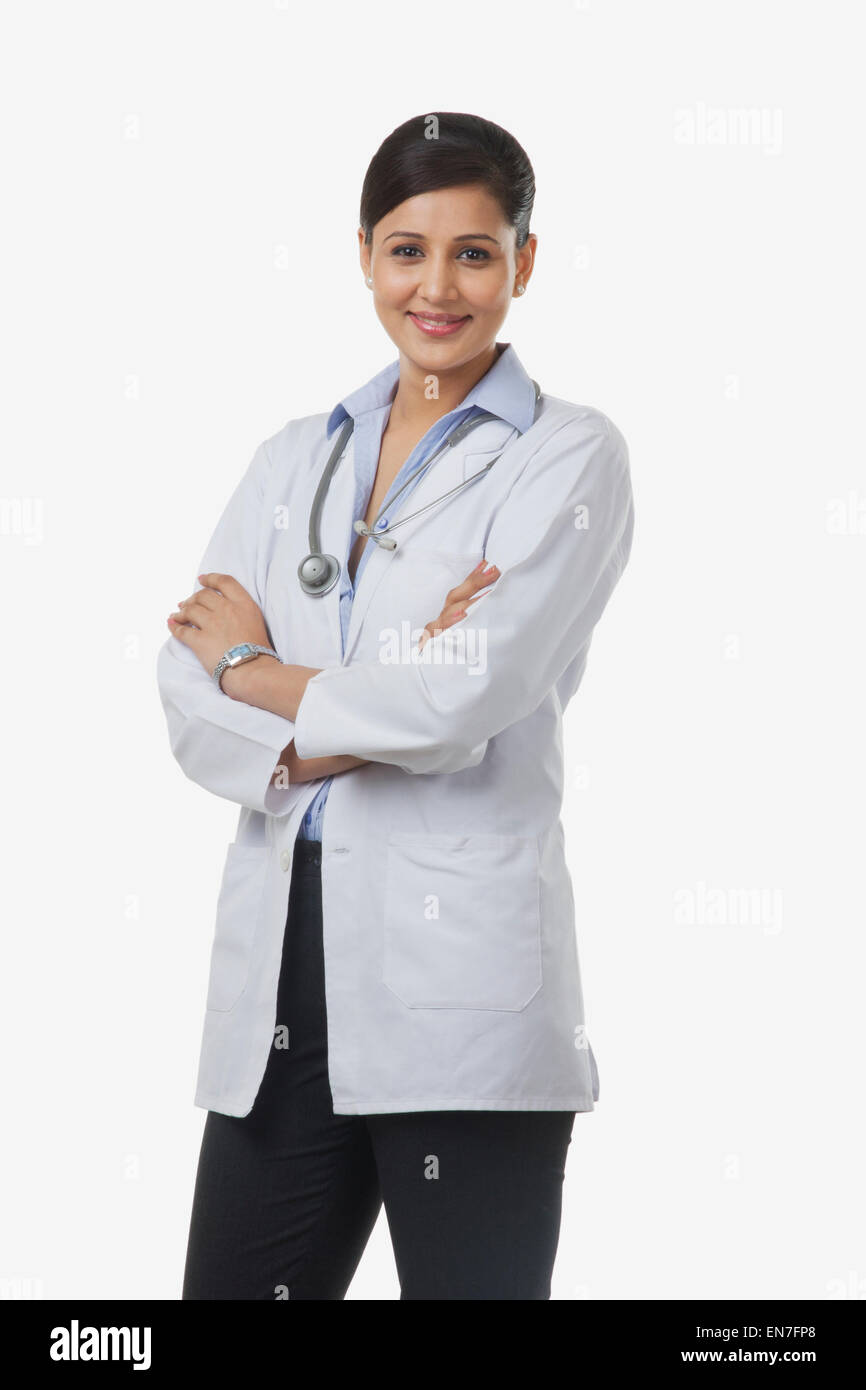 Portrait of female doctor smiling Stock Photo - Alamy
