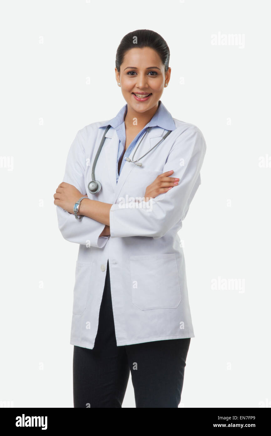 Portrait of female doctor smiling Stock Photo - Alamy