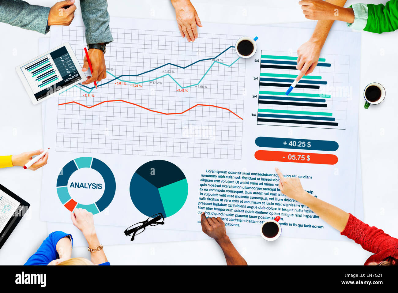 Business People Meeting Planning Analysis Statistics Brainstorming ...