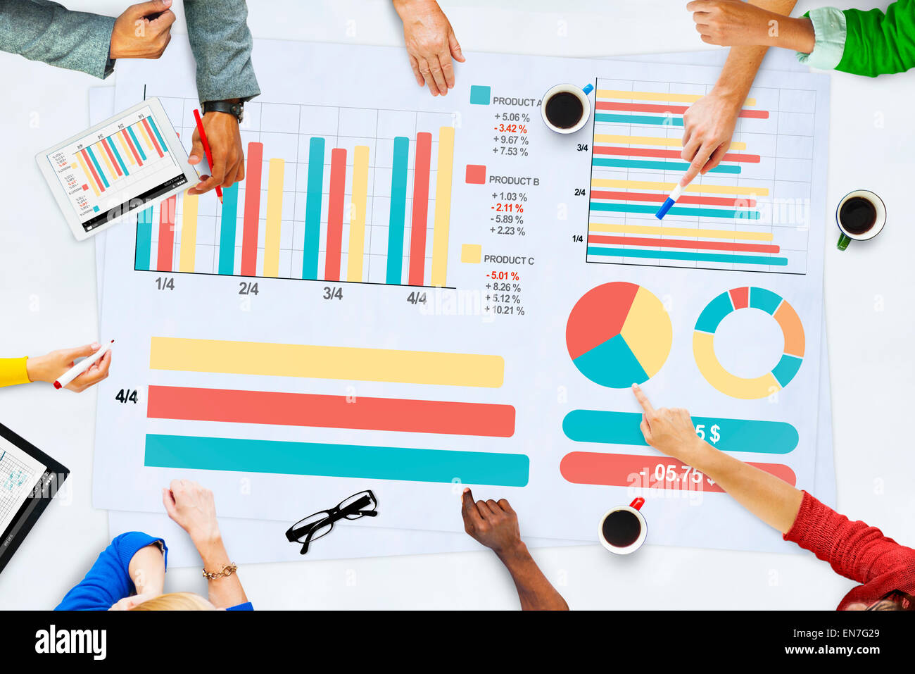 Business People Meeting Planning Analysis Statistics Brainstorming ...