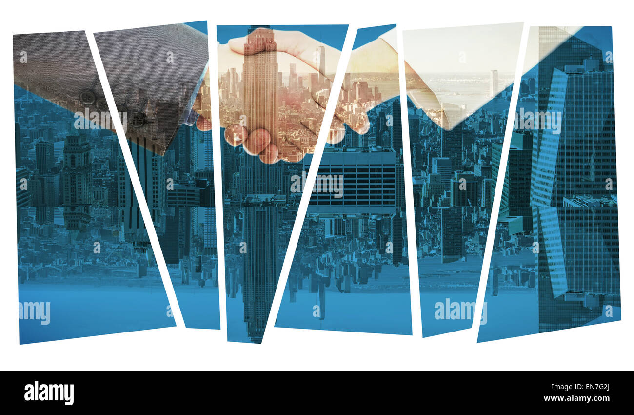 Composite image of shaking hands Stock Photo - Alamy