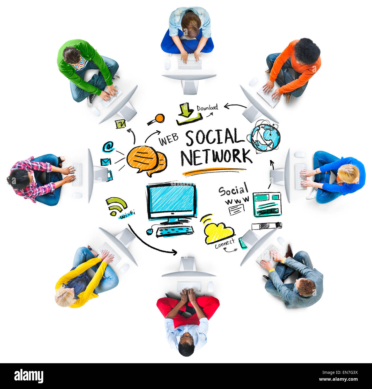 Social Network Social Media People Technology Computer Concept Stock ...