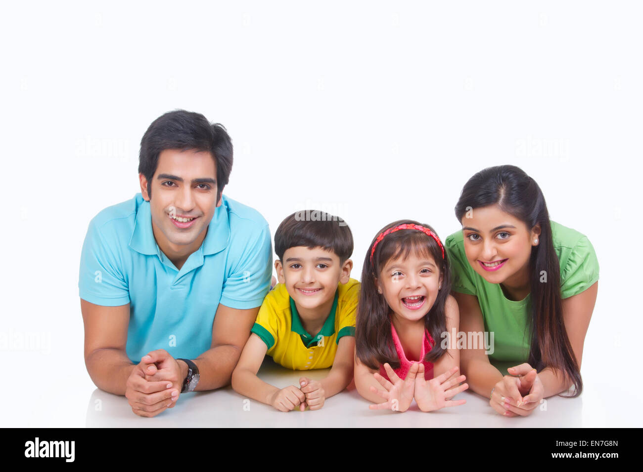 Portrait of family smiling Stock Photo - Alamy