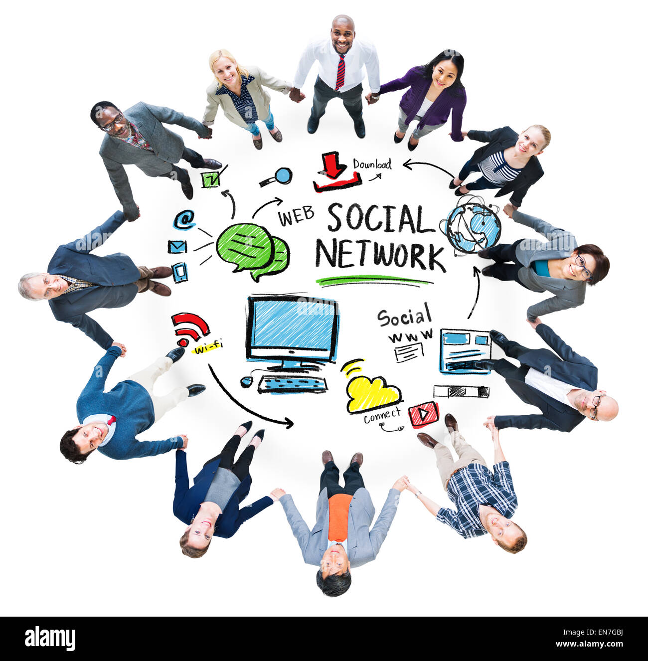Social Network Social Media Business People Support Concept Stock Photo ...