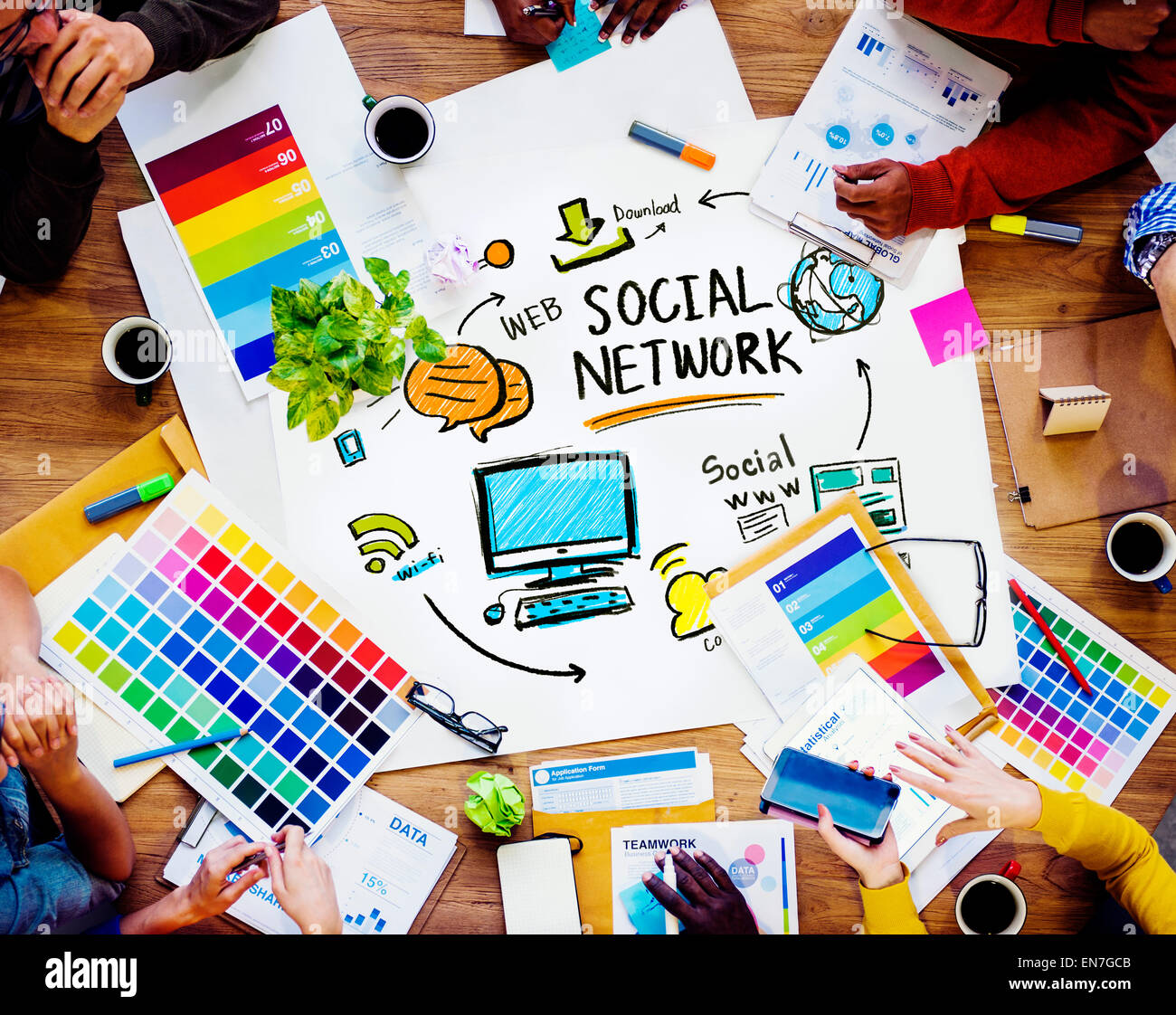 Social Network Social Media Designer Office Working Concept Stock Photo ...