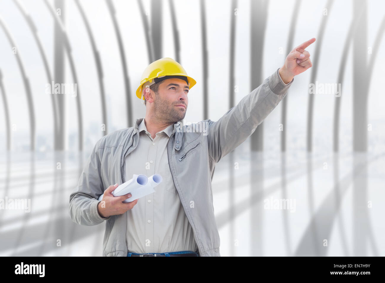 Composite image of architect pointing Stock Photo - Alamy