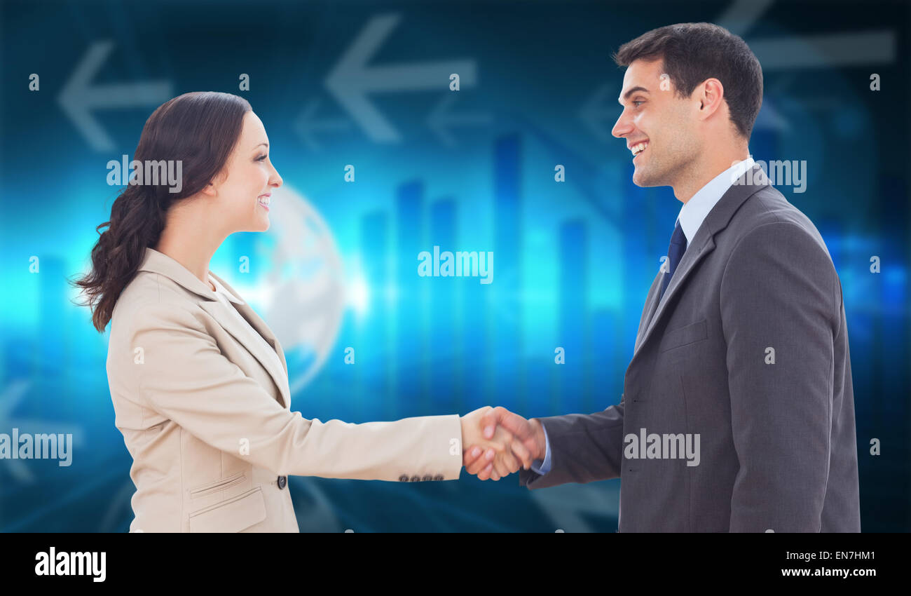 Composite image of future partners shaking hands Stock Photo - Alamy