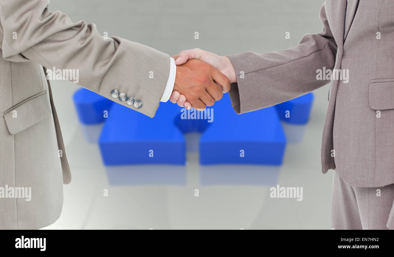 Composite image of side view of shaking hands Stock Photo - Alamy