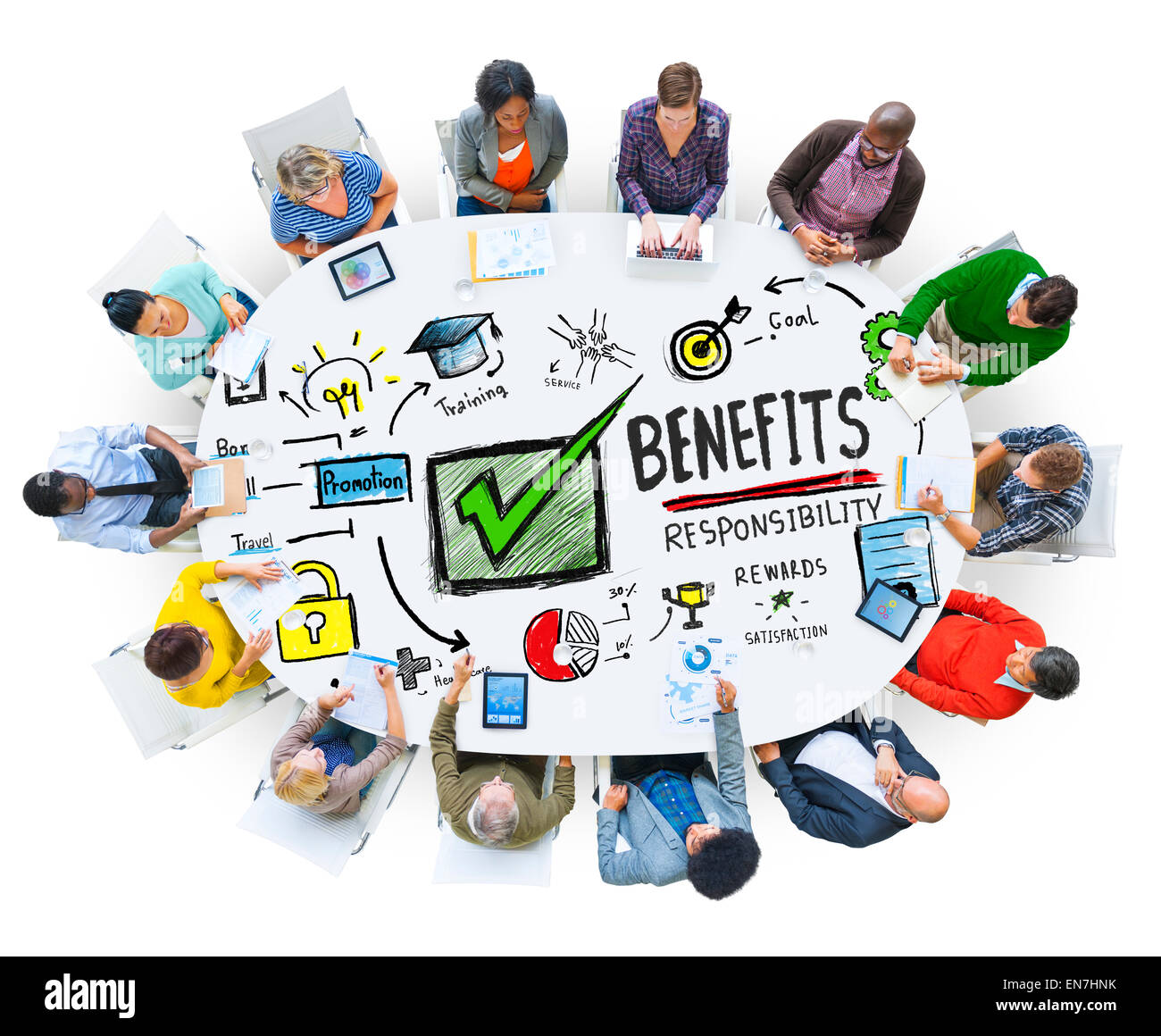 Benefits Gain Profit Earning Income People Meeting Concept Stock Photo ...