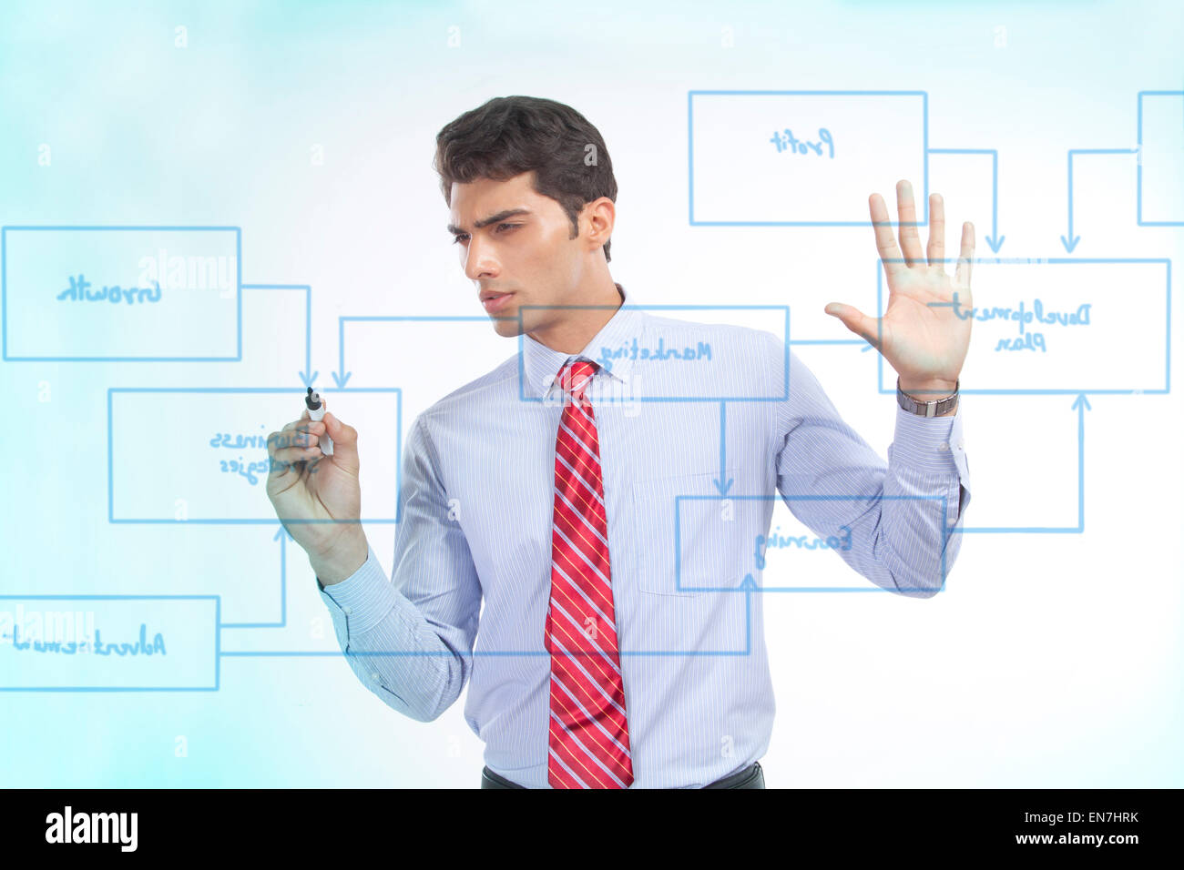 Businessman drawing flowchart hi-res stock photography and images - Alamy