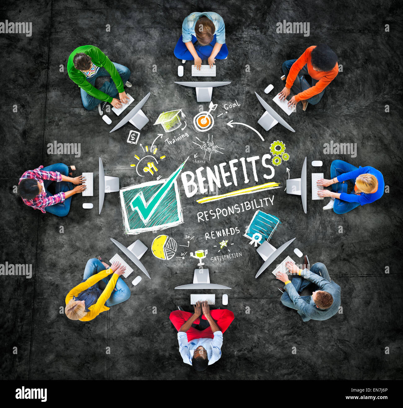 Benefits Gain Profit Income Earning Computer Technology Concept Stock ...