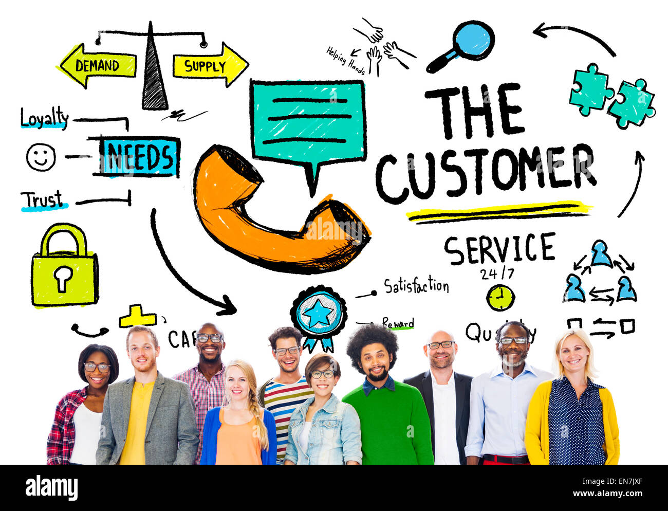 The Customer Service Target Market Support Assistance Concept Stock ...