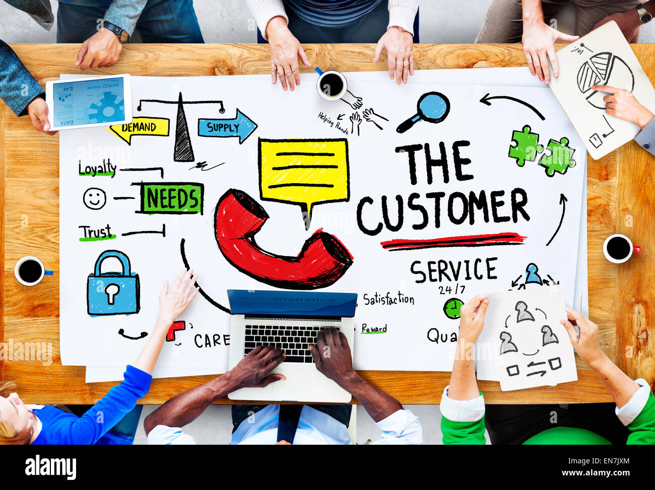 The Customer Service Target Market Support Assistance Concept Stock ...