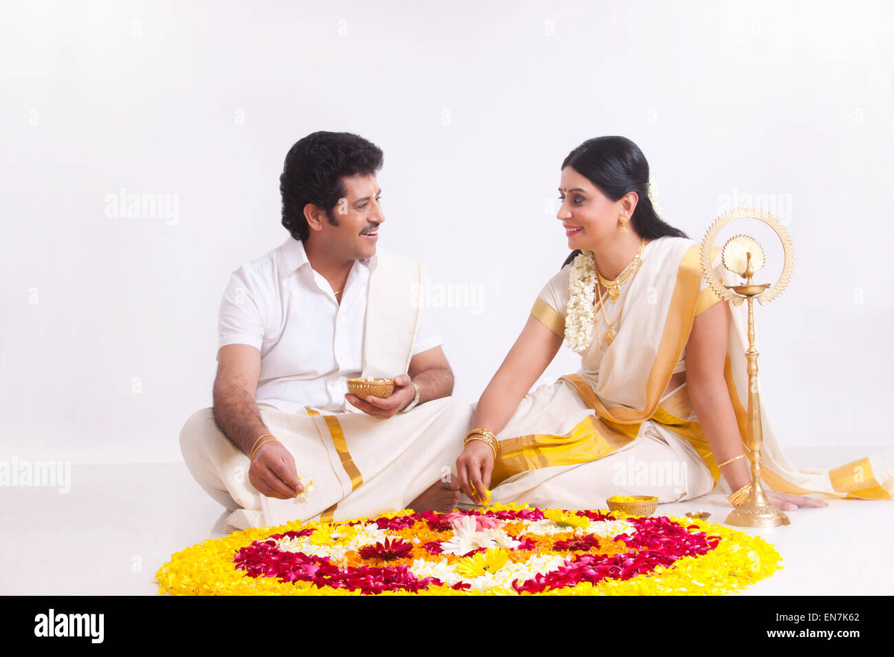 Couple celebrating Onam Stock Photo - Alamy