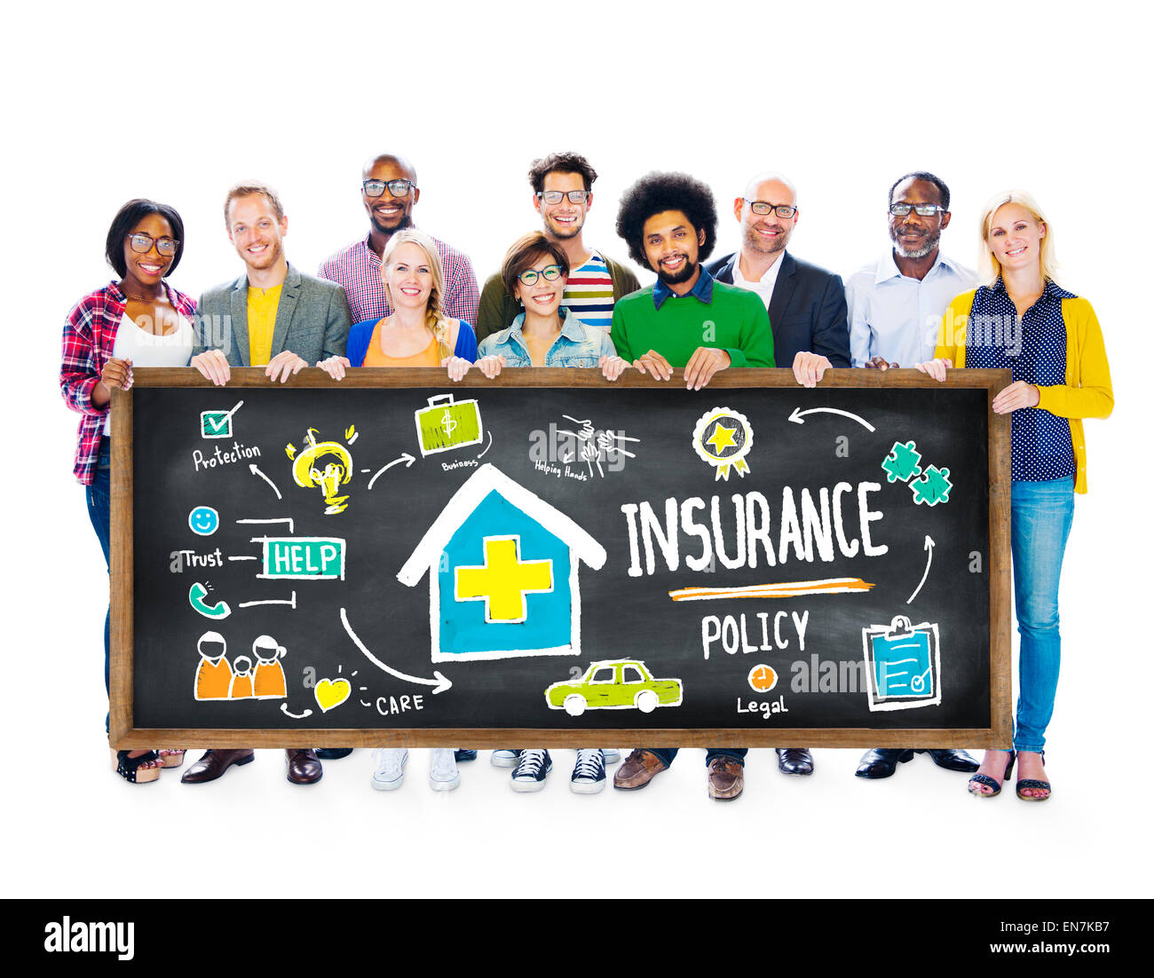 Diversity Casual People Insurance Policy Teamwork Support Concept Stock ...