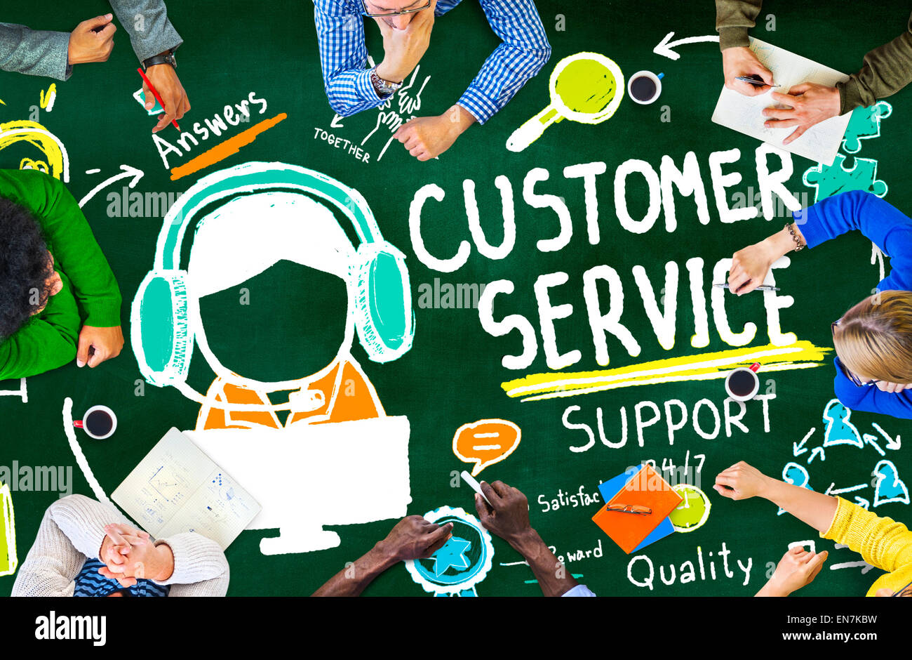 Customer Service Support Assistance Service Help Guide Concept Stock ...