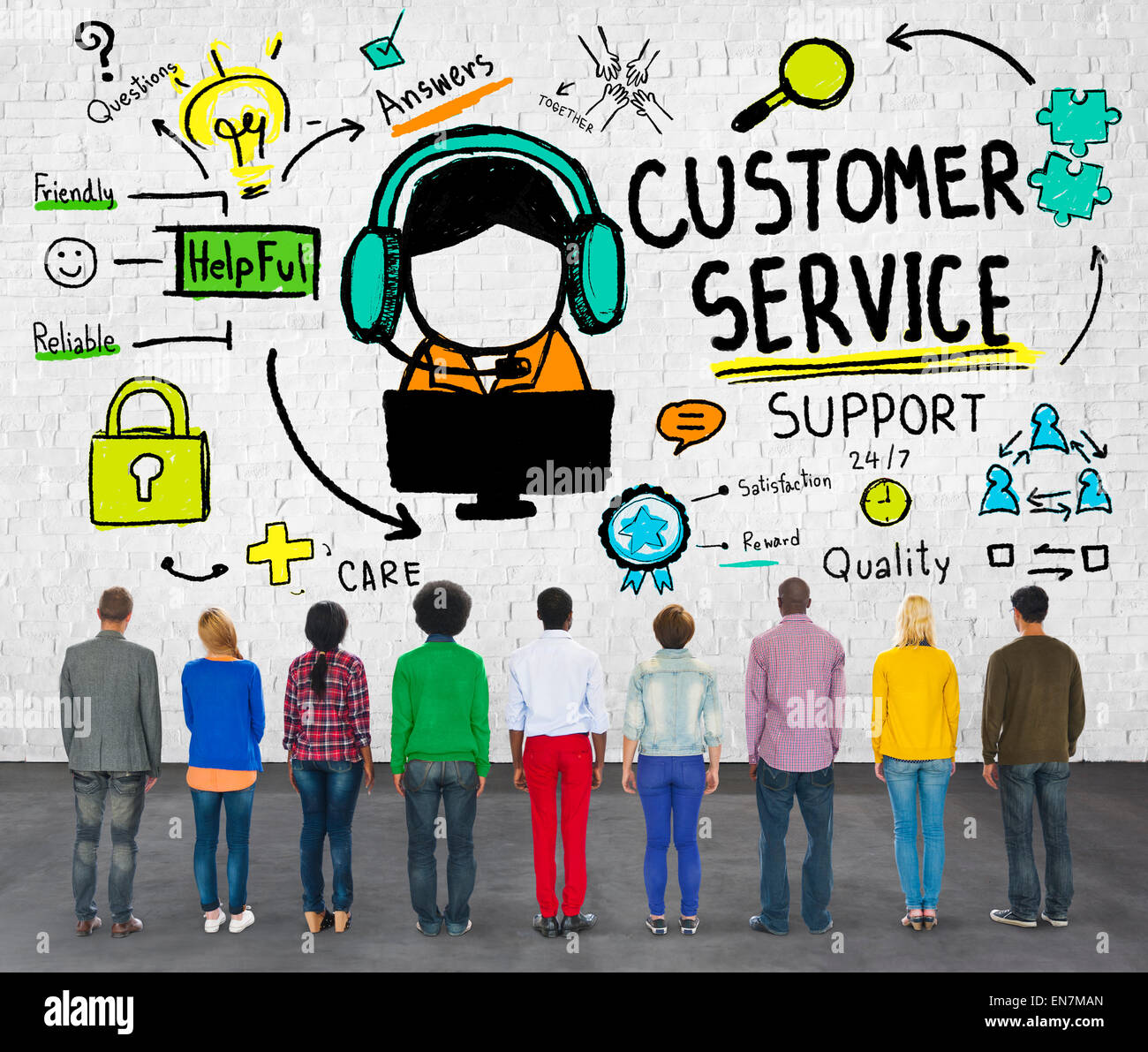 Customer Service Support Assistance Service Help Guide Concept Stock ...