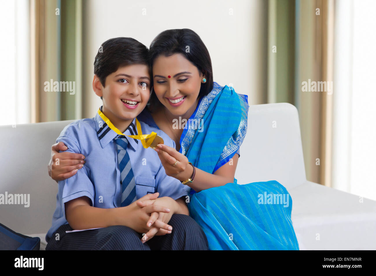 Portrait of son with mother Stock Photo - Alamy