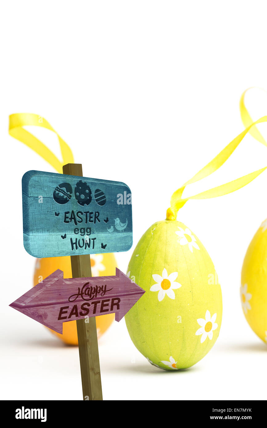 Composite image of easter egg hunt sign Stock Photo - Alamy